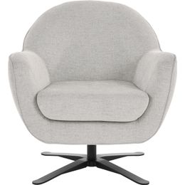 Drehsessel Andas, B:83cm H:85cm T:80cm, silber, 100% Polyester, Wohnzimmer, Sessel, "Stavre, Loungesessel mit Drehfunktion", in moderner Optik, mit