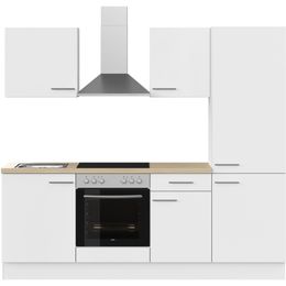 K&uuml;chenzeile IMPULS K&Uuml;CHEN, B:230cm H:206,2cm T:60cm, wei&szlig;, Komplettk&uuml;chen-Sets, ""Tirana", Ausrichtung w&auml;hlbar, Schubk&auml;sten mit Soft-Close",