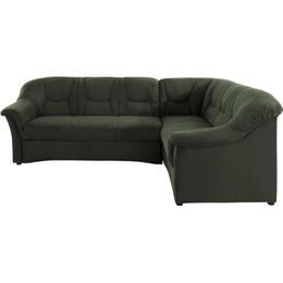Ecksofa DOMO collection, B:240cm H:83cm T:190cm, grün, Microfaser PRIMABELLE (100% Polyester) / Struktur (90% Polyester; 10%