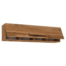 Wandregal Vcm, B:115cm H:30cm T:30cmhonig, eiche, Wohnzimmer, Regale, "Holz Wandregal Wandschrank Klappschrank Arila XL"
