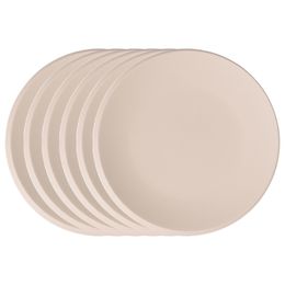 Villeroy & Boch VILLEROY & BOCH Speiseteller "Speiseteller NewMoon ø 27 cm 6er Set beige", beige, Speiseteller