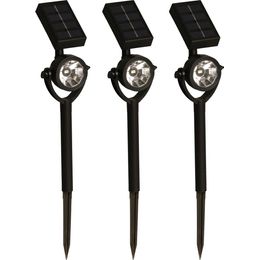 Gartenstrahler Luxform, schwarz, Leuchten, "Solar-Erdspießleuchte - Zamora - 3 Stück - LED", Solarbetrieben