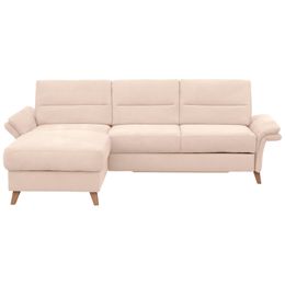 Ecksofa Home Affaire, B:252cm H:90cm T:162cm, beige, 100% Polyester, Wohnzimmer, Sofas, "Westerland L-Form", Federkern-Polsterung, wahlweise mit