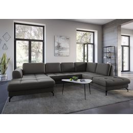 Sit & More Wohnlandschaft SIT & MORE, B:332cm H:84cm T:226cm, braun, Sofas, "Bendigo U-Form", inklusive Sitztiefenverstellung, Bodenfreiheit 12 cm, in 2