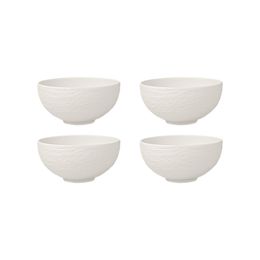Villeroy & Boch VILLEROY & BOCH Suppenteller "Suppen Bol Manufacture Rock Blanc Ø 12,5 cm 4er Set weiß", weiß, Speiseteller