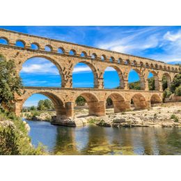 papermoon Fototapete "Pont du Gard Aqueduct", B/L: 3,5m x 2,6m, Bahnen: 7 Stk., bunt, Tapeten