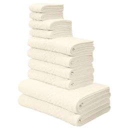 Handtuch Set my home, beige, Frottier, Obermaterial: 100% Baumwolle, Handtuch-Sets, "Regona, als 10 tlg Set und Serie, Premium Handt&uuml;cher, 500