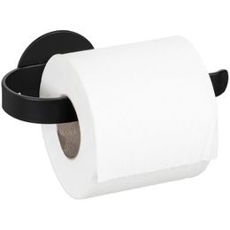 Toilettenpapierhalter Wenko, B:16cm H:6,5cm L:7,5cm, schwarz, Aluminium, Toilettenpapierhalter, "Turbo-Loc Modell Bivio", aus Aluminium, Befestigen