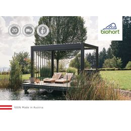 Rollo BioHort, grau, Kunststoff, Rollos, "Sonnenschutz f&uuml;r 4m-Seite von BioHort Pergola", Sonnen- und Blendschutz mit ZIP-Funktion, stufenlos