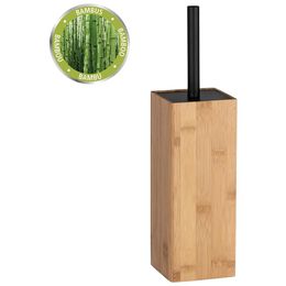 WC-Garnitur Wenko, B:10cm H:38cm L:10cm, schwarz, Bambus-Polyester, Metall, Reinigungsb&uuml;rsten, "Padua", Bambus