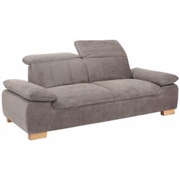 2,5-Sitzer Home Affaire, B:215cm H:77cm T:90cm, grau, Chenille 100% Polyester;Struktur fein ( 100% Polyester);Luxus-Kunstleder;Struktur weich (100%