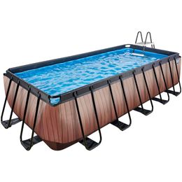 Framepool EXIT, B:250cm H:122cm L:540cm, braun, Schwimmbecken, "inkl. Sicherheitsleiter und Kartuschenfilterpumpe", BxLxH: 250x540x122 cm