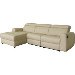 Ecksofa Home Affaire, B:275cm H:82cm T:164cm, beige, NaturLEDER/Kunstleder (Das Leder hat eine Dicke von 0, 9-1, 0 mm);Kunstleder;Webstoff (95%