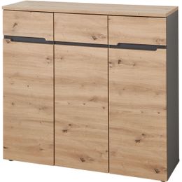 Schuhschrank Innostyle, B:120cm H:107cm T:38cm, braun, ABS-Kunststoff, Dekorfolie, Hartfaserplatte, MDF, Spanplatte, Flur, Schränke, "MEMPHIS,
