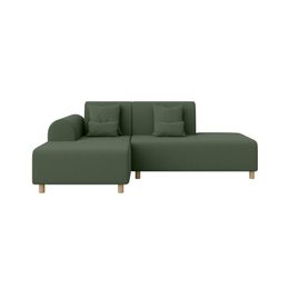 Ecksofa OTTO HOME, B:258cm H:85cm T:168cm, grün, 100% Polyester, Wohnzimmer, Sofas, "Suyala", L-Form mit Hocker