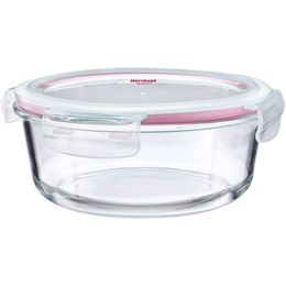 Westmark Frischhaltedose "Glas-Frischhaltedose, 650 ml, rund", B/H/L: 7cm, rosa, Lebensmittelaufbewahrungsbeh&auml;lter, mikrowellen- und ofenfest