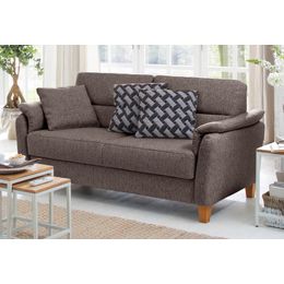 2,5-Sitzer Home Affaire, B:179cm H:89cm T:89cm, braun, 100% Polyester;Struktur (100% Polyester);Luxus-Microfaser in Lederoptik (100% Polyester),