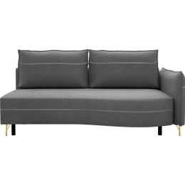 Loungesofa, B:212cm H:93cm T:114cm, silber, exxpo - SOFA FASHION, Sofas, "Ortis mit toller Kontrastnaht, Solit&auml;rm&ouml;bel, bequem, schmale Armlehne",