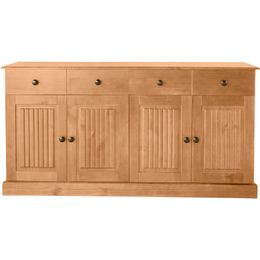 Sideboard Home Affaire, B:158cm H:80cm T:34cm, beige, FSC-zertifiziertes Massivholz, Wohnzimmer, Sideboards, "Liotta"