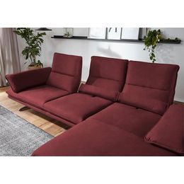 Ecksofa W.Schillig, B:291cm H:94cm T:164cm, rot, Longlife Xtra-Leder Z69: Das feinnarbige, gedeckte Softleder Z69 besticht durch seine