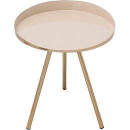 Beistelltisch Kayoom, B:41cm H:48,5cm T:41cm, beige, 100% Eisen, Wohnzimmer, Tische, "Morrison, runder Beistelltisch, edler Look", Dekorativ,
