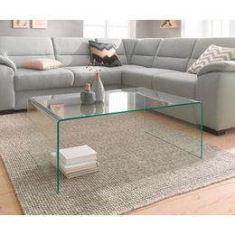 Couchtisch PAROLI, B:110cm H:40cm T:60cm, transparent, Wohnzimmer, Tische, aus Klarglas