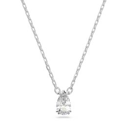 Swarovski Damen Kette mit Anhänger "Stilla Pear", Metall, L: 43, silber, Metall, Halsketten, mit Swarovski Kristall