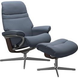 stressless "Sunrise" Set, Relaxsessel mit Hocker, mit Hocker, mit Cross Base, Gr&ouml;&szlig;e S, M & L, Holzakzent Wenge