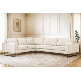 Ecksofa Home Affaire, B:290cm H:85cm T:250cm, beige, 90% Polyester, 10% Nylon, Wohnzimmer, Sofas, "Pinto, XXL, 250/290 cm, langer Schenkel,