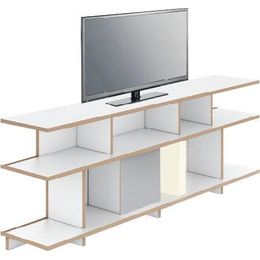 Mehrzweckregal Tojo, B:160cm H:24cm T:35,5cm, wei&szlig;, MDF, Regale, "stell", verschiedene Module, die miteinander kombiniert werden k&ouml;nnen
