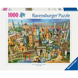 Ravensburger Kinder Puzzle "Sehenswürdigkeiten weltweit", bunt, B:70cm H:50cm, Puzzles, Made in Germany