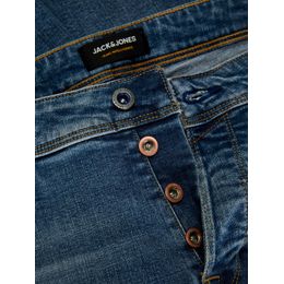 Jack & Jones JACK & JONES Herren Tapered-fit-Jeans "JJIMIKE JJFOX CB 055", blau, Gr. 29, Abriebeffekte, Denim/Jeans, Obermaterial: 98% Baumwolle, 2% Elasthan,