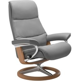 stressless "View" Set, Relaxsessel mit Hocker, mit Signature Base, Gr&ouml;&szlig;e M,Gestell Eiche