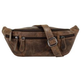 BAGAN Damen Gürteltasche, braun, Leder, leicht glänzend, unifarben, Taschen, echt Leder