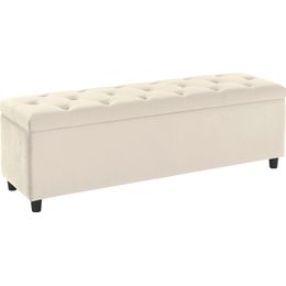 Guido Maria Kretschmer Home & Living Bettbank, B:100cm H:41,5cm T:40cm, beige, GUIDO MARIA KRETSCHMER HOME & LIVING, Massivholz, Polyester, Sperrholz, Schlafzimmer, Sitzbänke, "Relaxy",
