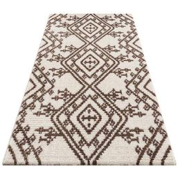 Teppich Carpet City, B:80cm H:10mm L:300cm, beige, Polyester, Wohnzimmer, Teppiche, "April 2291", L&auml;ufer, weich durch Microfaser, Boho Ethno Look,
