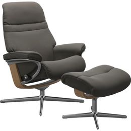 stressless "Sunrise" Set, Relaxsessel mit Hocker, mit Hocker, mit Cross Base, Gr&ouml;&szlig;e S, M & L, Holzakzent Eiche