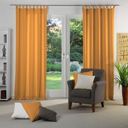 Vorhang WIRTH, B:142cm H:325cm, orange, Polyester, Wohnzimmer, Gardinen, "Dim out", nach Ma&szlig;