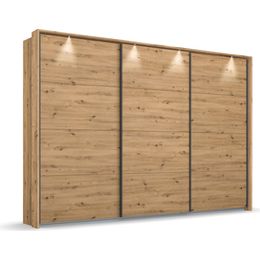 Schwebet&uuml;renschrank Rauch, B:278cm H:233cm T:68cm, braun, Holzwerkstoff, Schr&auml;nke, "Kleiderschrank Schrank Garderobe OTELI inkl. 3 Innenschubladen",