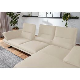 Ecksofa W.Schillig, B:291cm H:94cm T:164cm, grau, Longlife Xtra-Leder Z59: Glattleder mit modischer Pr&auml;gung. Hautst&auml;rke 0, 9 - 1, 1 mm, Wohnzimmer,