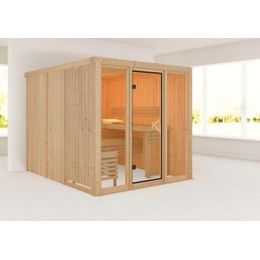 Welltime Sauna "Artja", ohne Ofen, (ohne Ofen), beige, Saunen, naturbelassen, ohne Ofen