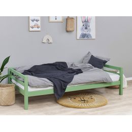 Daybett Hoppekids, B:98cm H:56cm L:208cm, gr&uuml;n, Kiefer massiv, Daybetten, "Kinderbett ECO Dream, Einzelbett, Juniorbett 90x200", Wei&szlig;, Gr&uuml;n, Blau,
