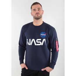 Herren Sweater "NASA Reflective Sweatshirt", blau, Gr. S, Alpha Industries, Obermaterial: 80% Baumwolle, 20% Polyester, Sweatshirts