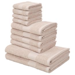 Handtuch Set my home, beige, Walkfrottee, Obermaterial: 100% Baumwolle, Handtuch-Sets, "Melli, 2 Duschtücher 70x140, 4 Handtücher 50x100, 4