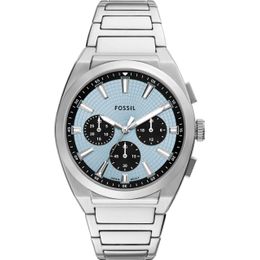 Fossil Herren Chronograph "EVERETT", blau, Armbanduhren, Quarzuhr, Armbanduhr, Herrenuhr, Edelstahlarmband, analog