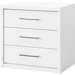 Nachtkommode Priess, B:50,5cm H:49cm T:35,5cm, wei&szlig;, Spanplatte, Sideboards, "Arnsberg"