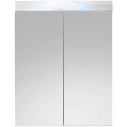 Spiegelschrank Welltime, B:60cm H:77cm T:17cm, weiß, Badezimmer, Schränke, "Avena", Badezimmerschrank wahlweise mit Aufsatzleuchte - (B/T/H) 60/17/77