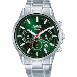 Lorus Herren Chronograph, silber, Armbanduhren, Quarzuhr, Armbanduhr, Herrenuhr, Edelstahlarmband, Stoppfunktion, Tag