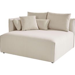 Ottomane OTTO HOME, B:138cm H:86cm T:128cm, beige, 60% Baumwolle/40% Leinen, Sofas, "Nöre", kurzes Lounge-Modul - zum Zusammenstellen, Breite 138 cm,