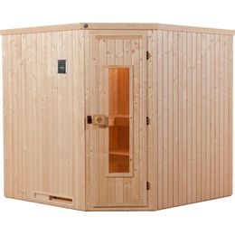 Weka Sauna "Varberg", Bio-Ofen, externe Steuerung, 7,5 kW, beige, Saunen, 7,5 kW Bio-Ofen mit digitaler Steuerung
